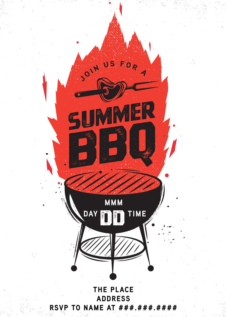 Custom Printable BBQ Invitation Card Quarantine Downloadable - Etsy