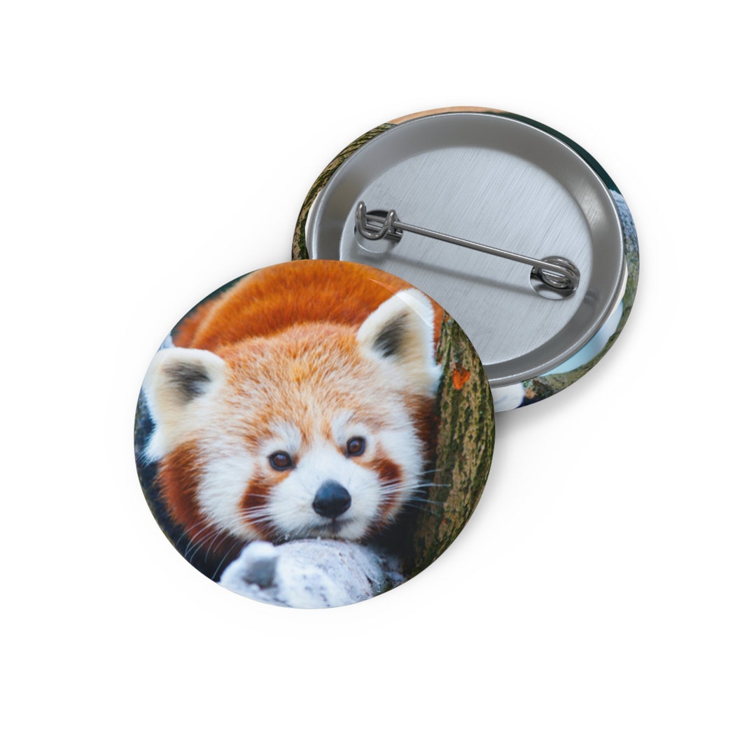 Red Panda Pin, Red Panda Button, Button Set, Lapel Pin, Hat Pin, Enamel ...