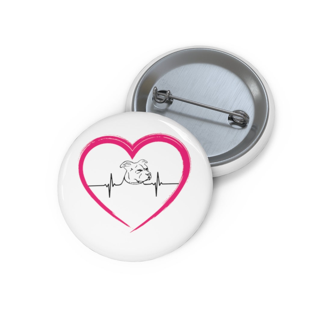 Heart Beat Pin, Heart Beat Button, Button Set, Lapel Pin, Hat Pin ...