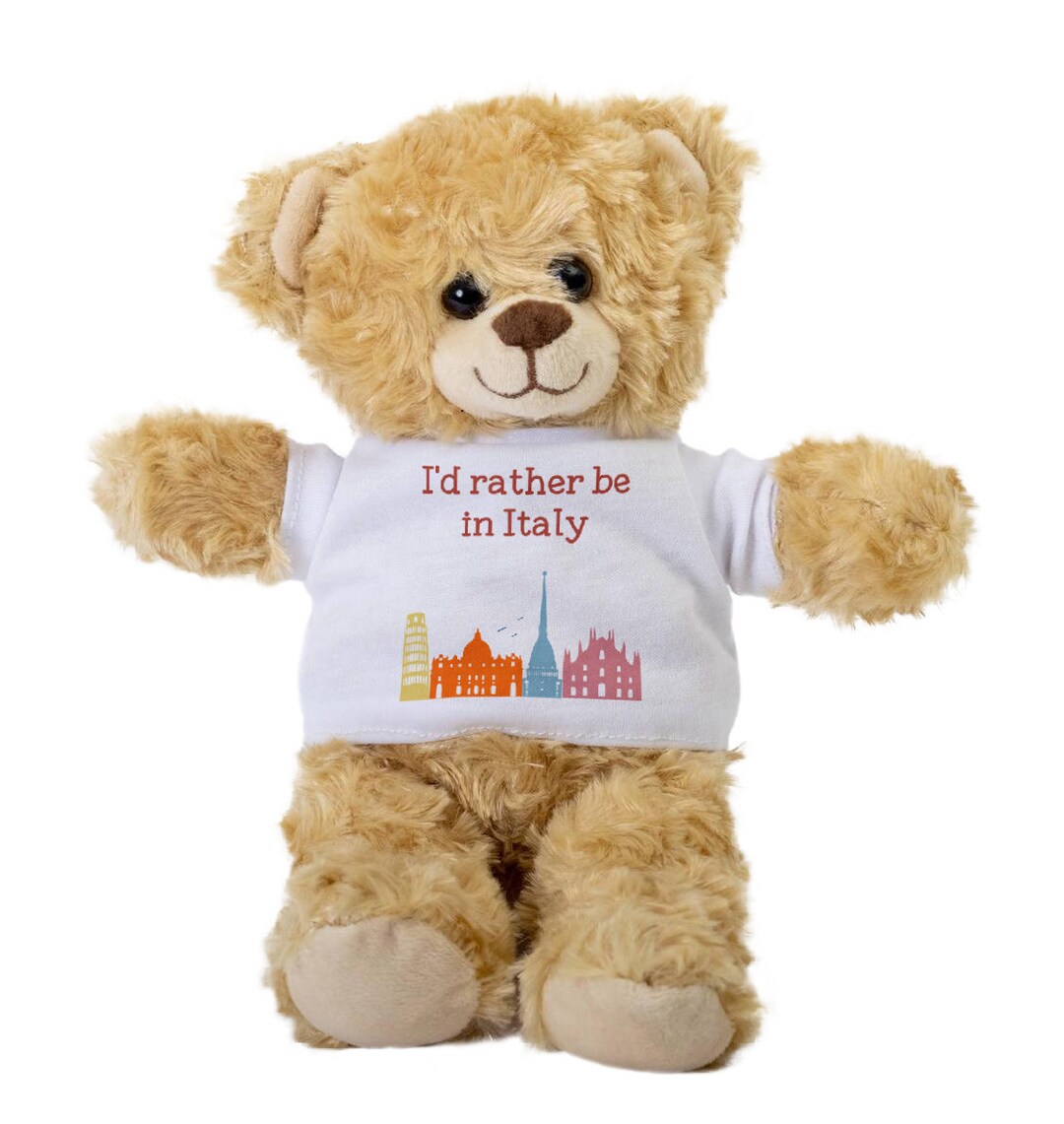 Italy Teddy Bear, Gift Stuffed Animal, Plush Teddy Bear With Tee ...