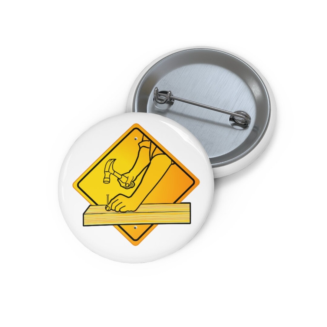 Carpenter Sign Pin, Carpenter Sign Button, Button Set, Lapel Pin, Hat ...