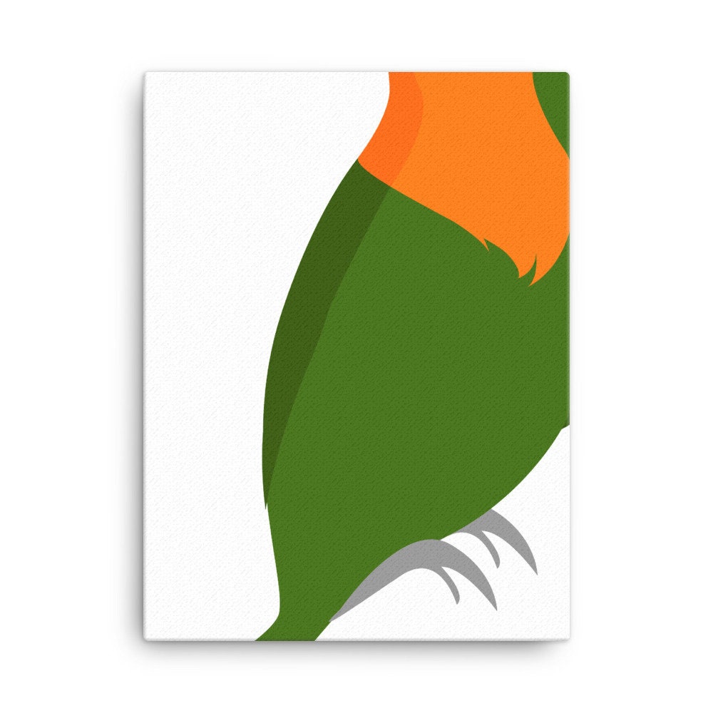 Green Parrot Canvas Green Parrot Wall Canvas Print Green - Etsy