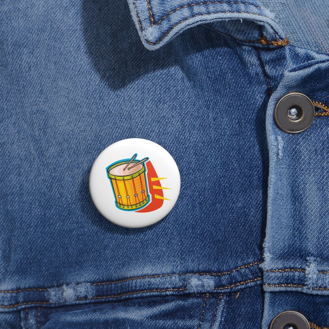 Bass Drum Pin, Bass Drum Button, Button Set, Lapel Pin, Hat Pin, Enamel ...