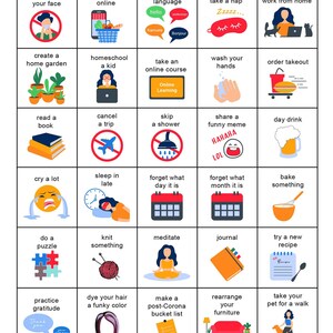 Bingo Cards, Quarantine Bingo, Quarantine Games, Zoom Bingo, Virtual ...