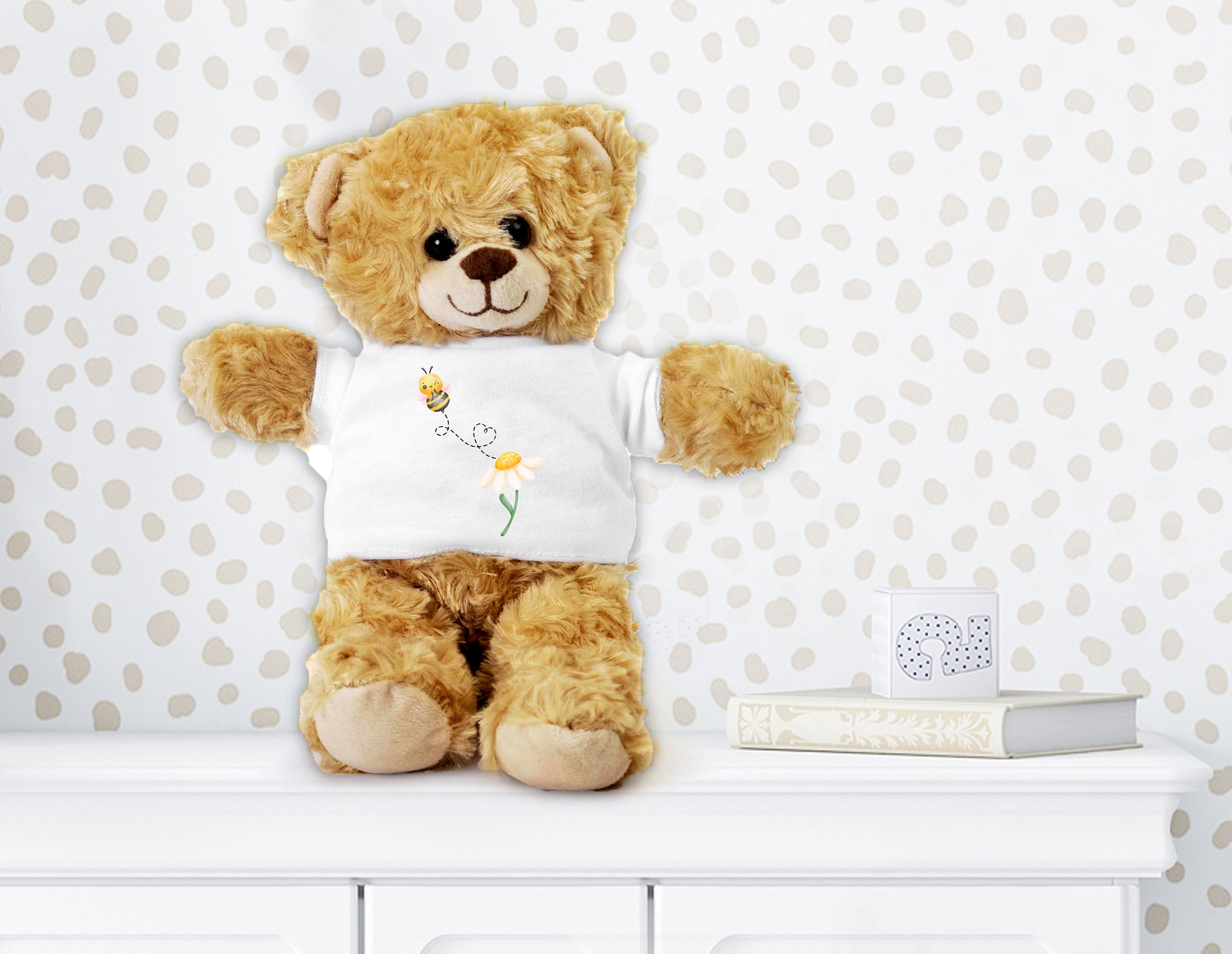 Bee Teddy Bear, Gift Stuffed Animal, Plush Teddy Bear With Tee, Bee ...