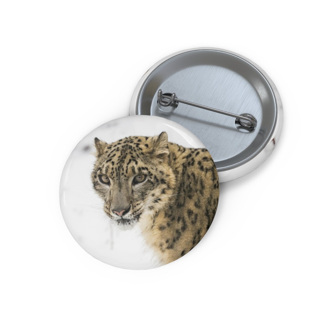Snow Leopard Pin, Snow Leopard Button, Button Set, Lapel Pin, Hat Pin ...