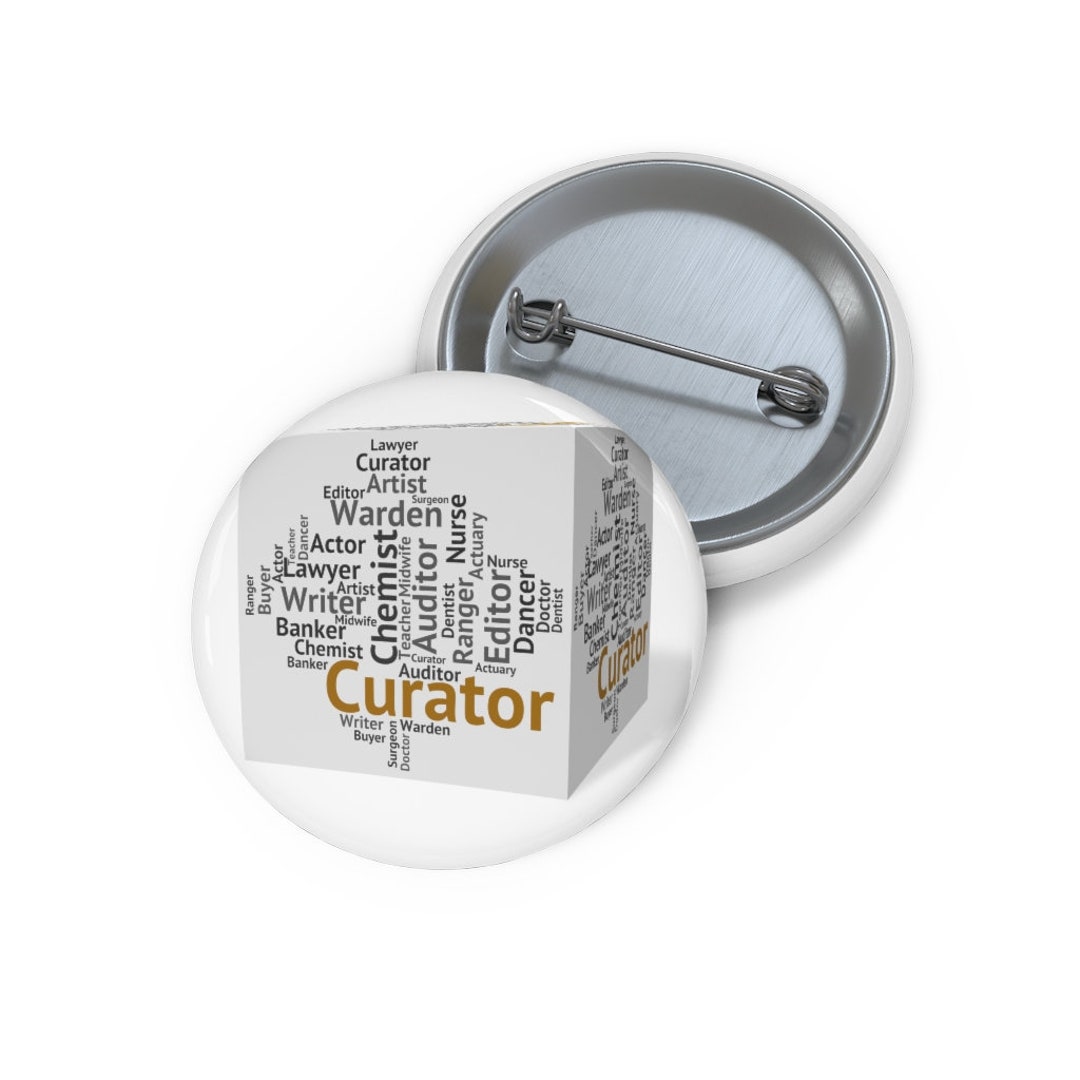 Curator Job Pin, Curator Job Button, Button Set, Lapel Pin, Hat Pin ...