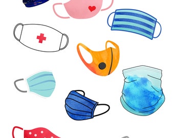 Face Mask Clipart - Etsy