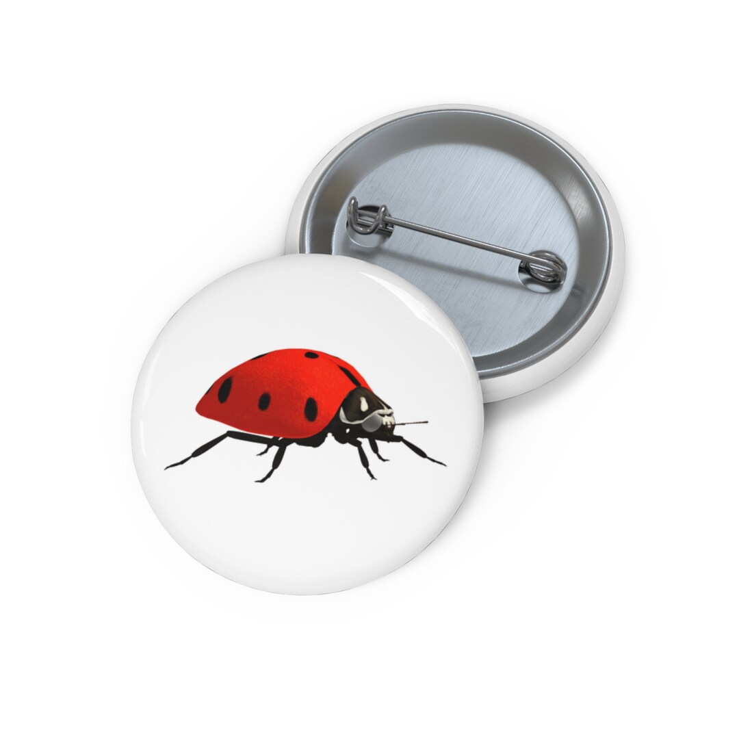 Ladybug Pin, Ladybug Button, Button Set, Lapel Pin, Hat Pin, Enamel ...