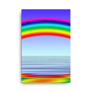 Rainbow Canvas, Rainbow Wall Canvas Print, Rainbow Decor, Portrait ...