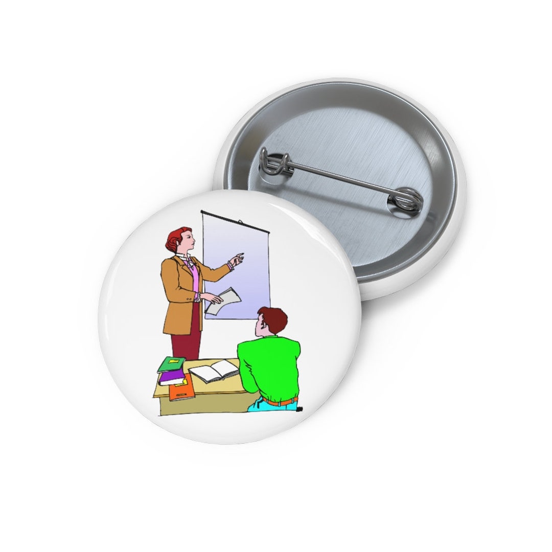 Teacher Pin, Teacher Button, Button Set, Lapel Pin, Hat Pin, Enamel ...