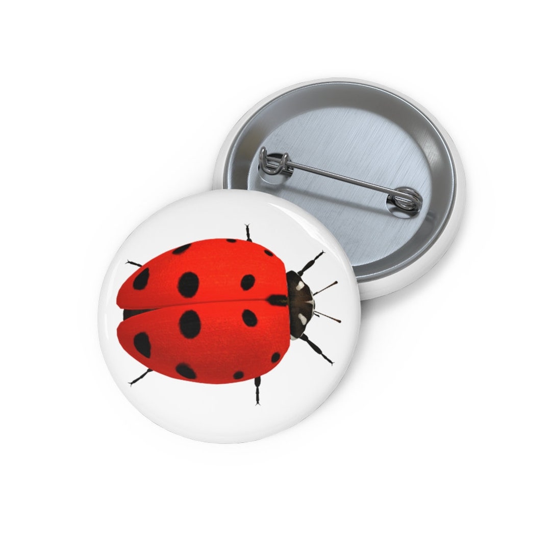 Ladybug Pin, Ladybug Button, Button Set, Lapel Pin, Hat Pin, Enamel ...