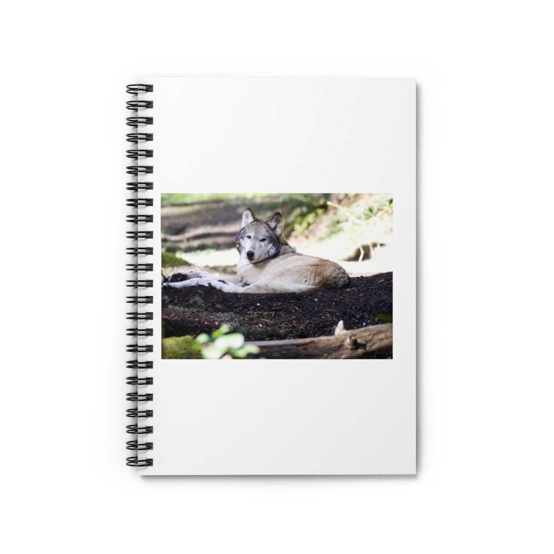 Laying Wolf Notebook Laying Wolf Journal Ruled Line Pages Gift Idea ...