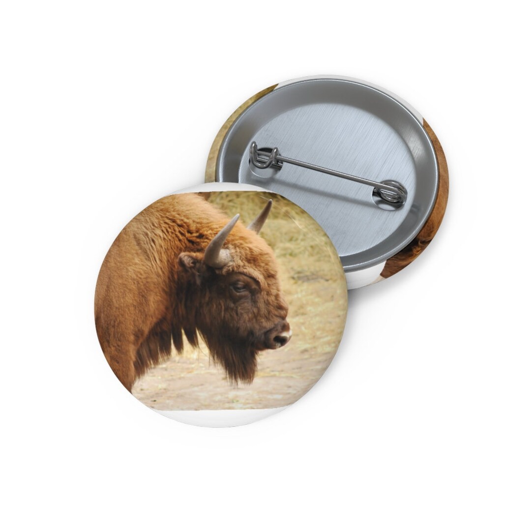 Bison Pin, Bison Button, Button Set, Lapel Pin, Hat Pin, Enamel Pins ...
