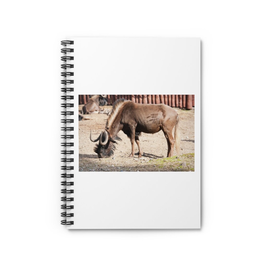 Wildebeest Notebook - Wildebeest Journal - Ruled Line Pages - Gift Idea ...