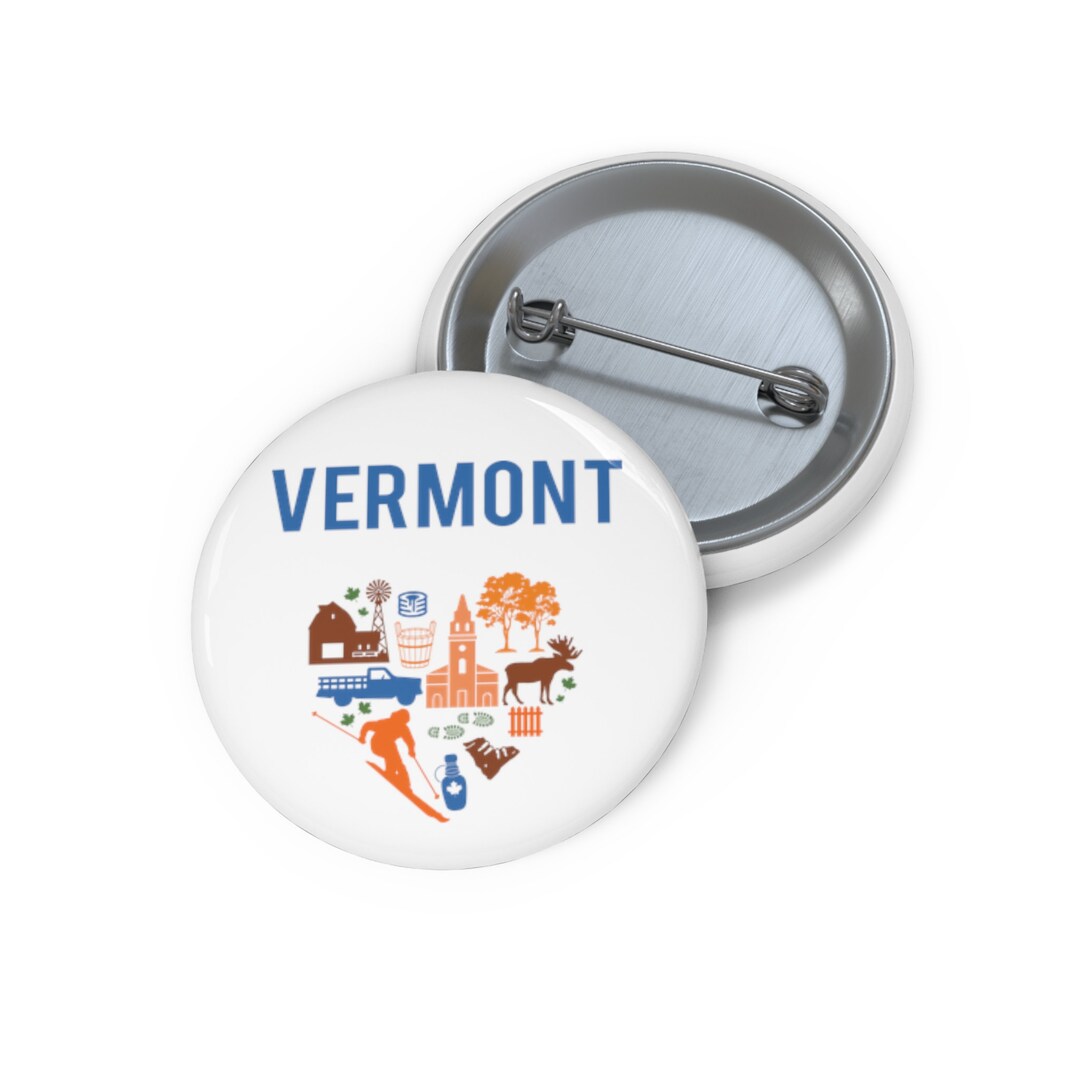 Vermont Pin, Vermont Button, Button Set, Lapel Pin, Hat Pin, Enamel ...