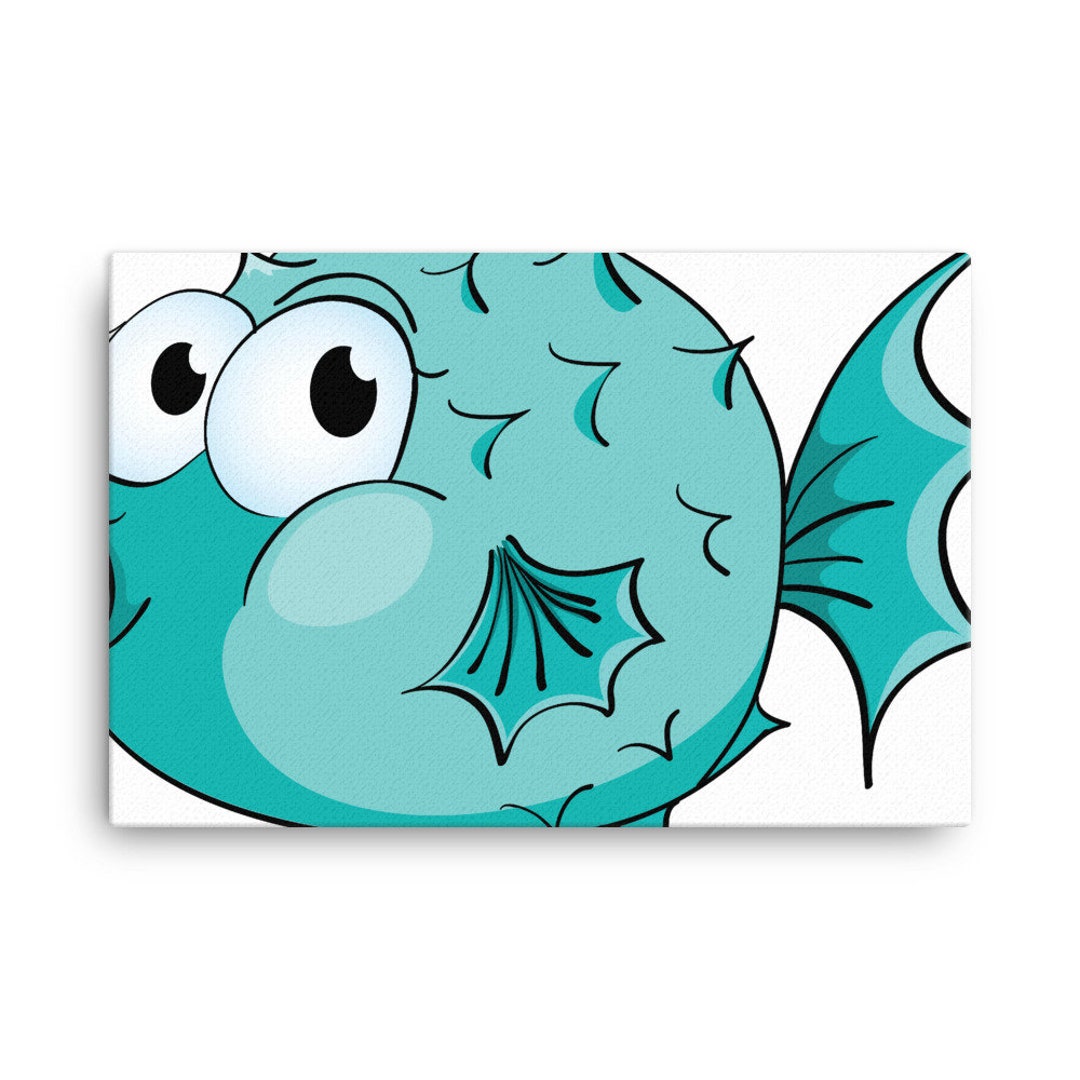 Puffer Fish Canvas, Puffer Fish Wall Canvas Print,puffer Fish Decor ...
