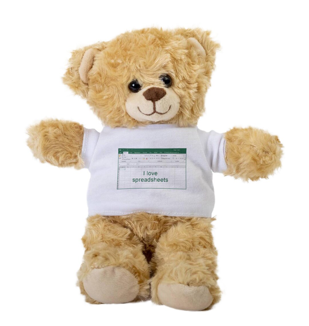 I Love Spreadsheets Teddy Bear, Gift Stuffed Animal, Plush Teddy Bear ...