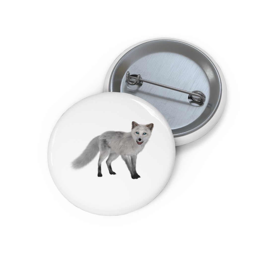 Arctic Fox Pin, Arctic Fox Button, Button Set, Lapel Pin, Hat Pin ...