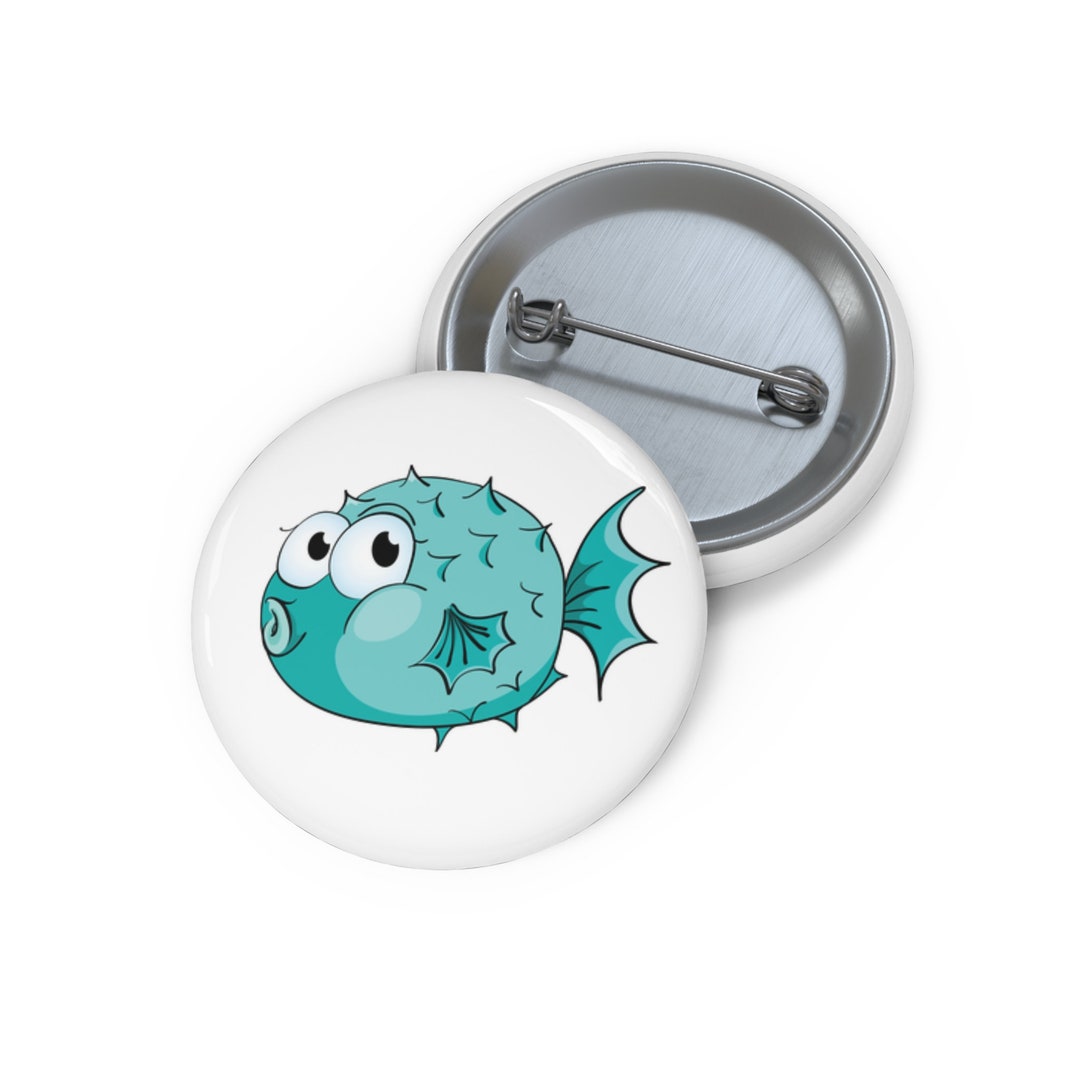 Puffer Fish Pin, Puffer Fish Button, Button Set, Lapel Pin, Hat Pin ...
