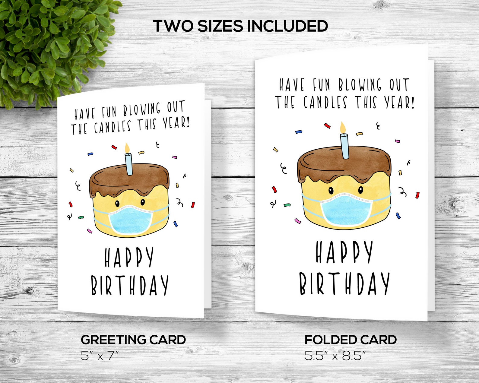 Birthday Cake Card, Quarantine Birthday Card, Downloadable Birthday ...