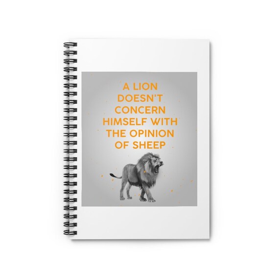 A Lion Notebook A Lion Journal Ruled Line Pages Gift | Etsy
