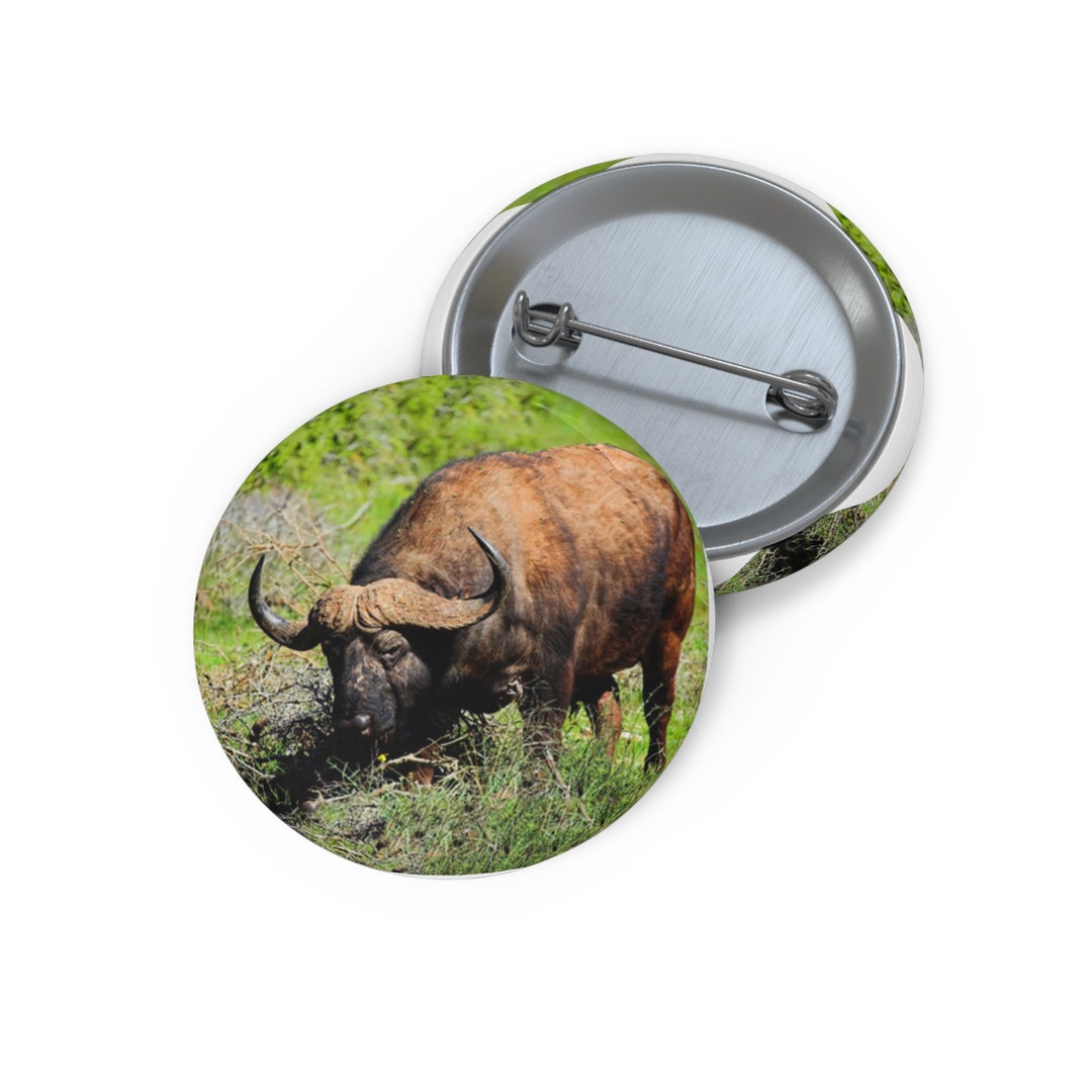 Buffalo Pin, Buffalo Button, Button Set, Lapel Pin, Hat Pin, Enamel ...
