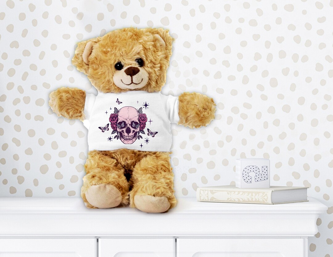 Goth Teddy Bear, Gift Stuffed Animal, Plush Teddy Bear With Tee, Goth ...