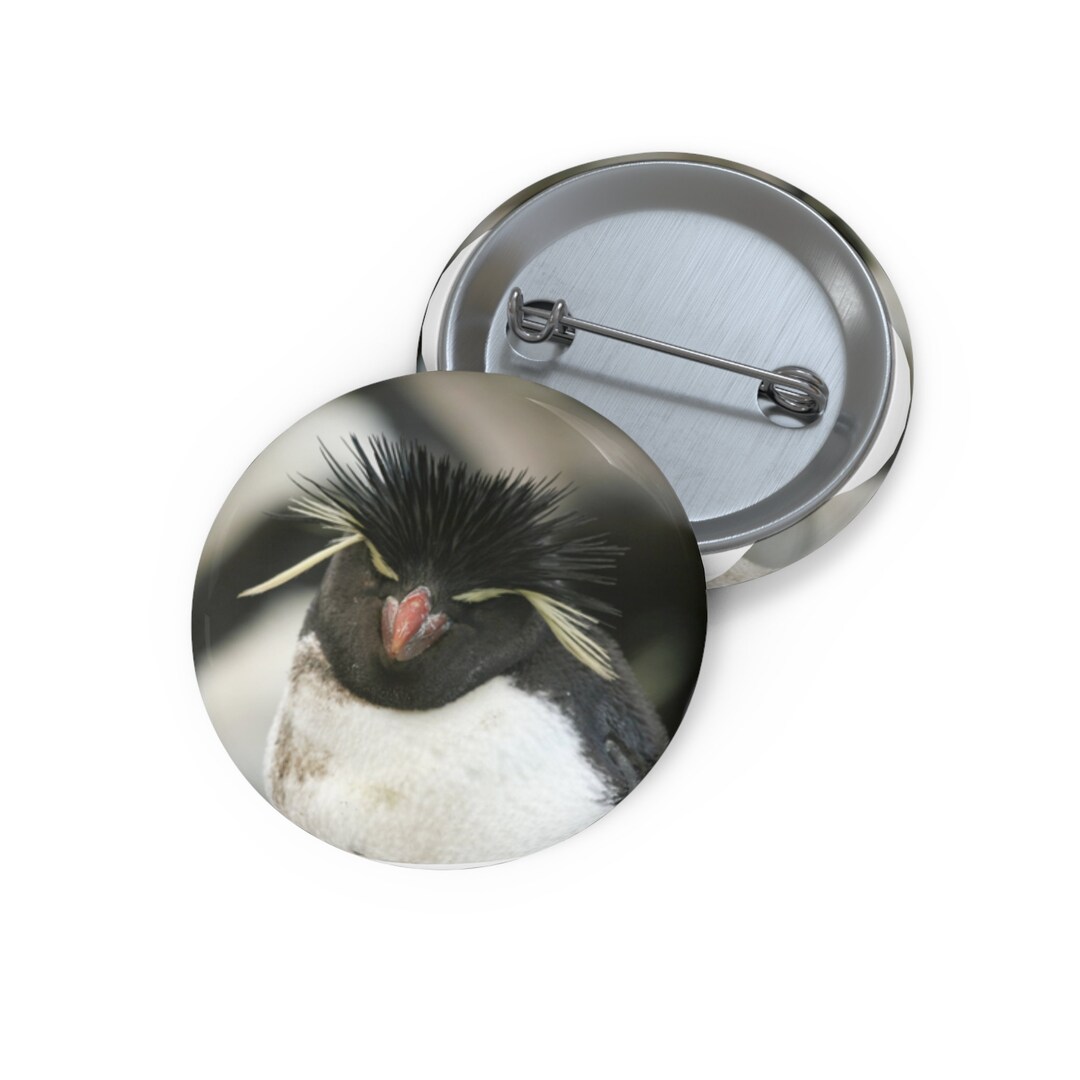 Rockhopper Penguin Pin, Penguin Button, Button Set, Lapel Pin, Hat Pin ...