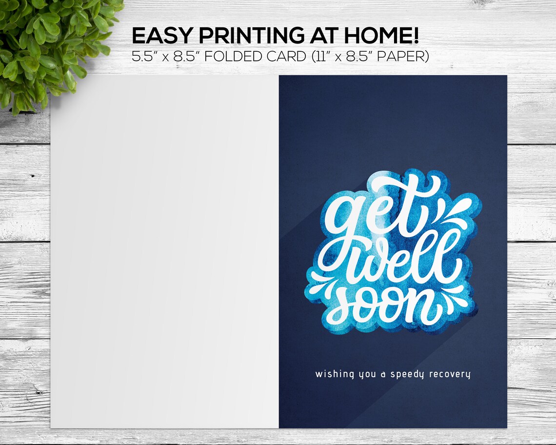 Get Well Card Printable Get Well Card Downloadable Get Well - Etsy