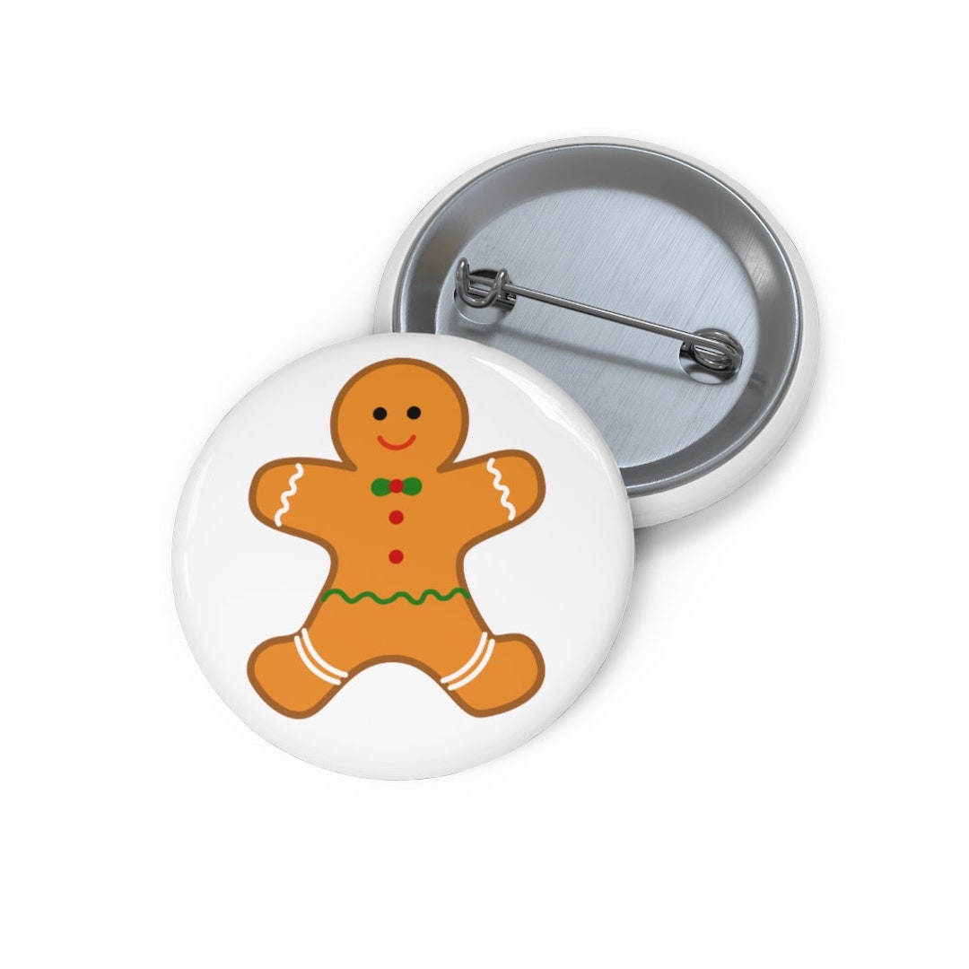 Gingerbread Man Pin, Gingerbread Man Button, Button Set, Lapel Pin, Hat ...