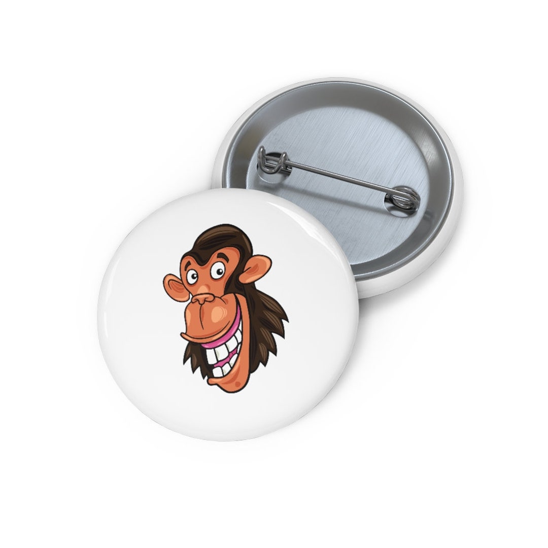 Chimpanzee Pin, Chimpanzee Button, Button Set, Lapel Pin, Hat Pin ...