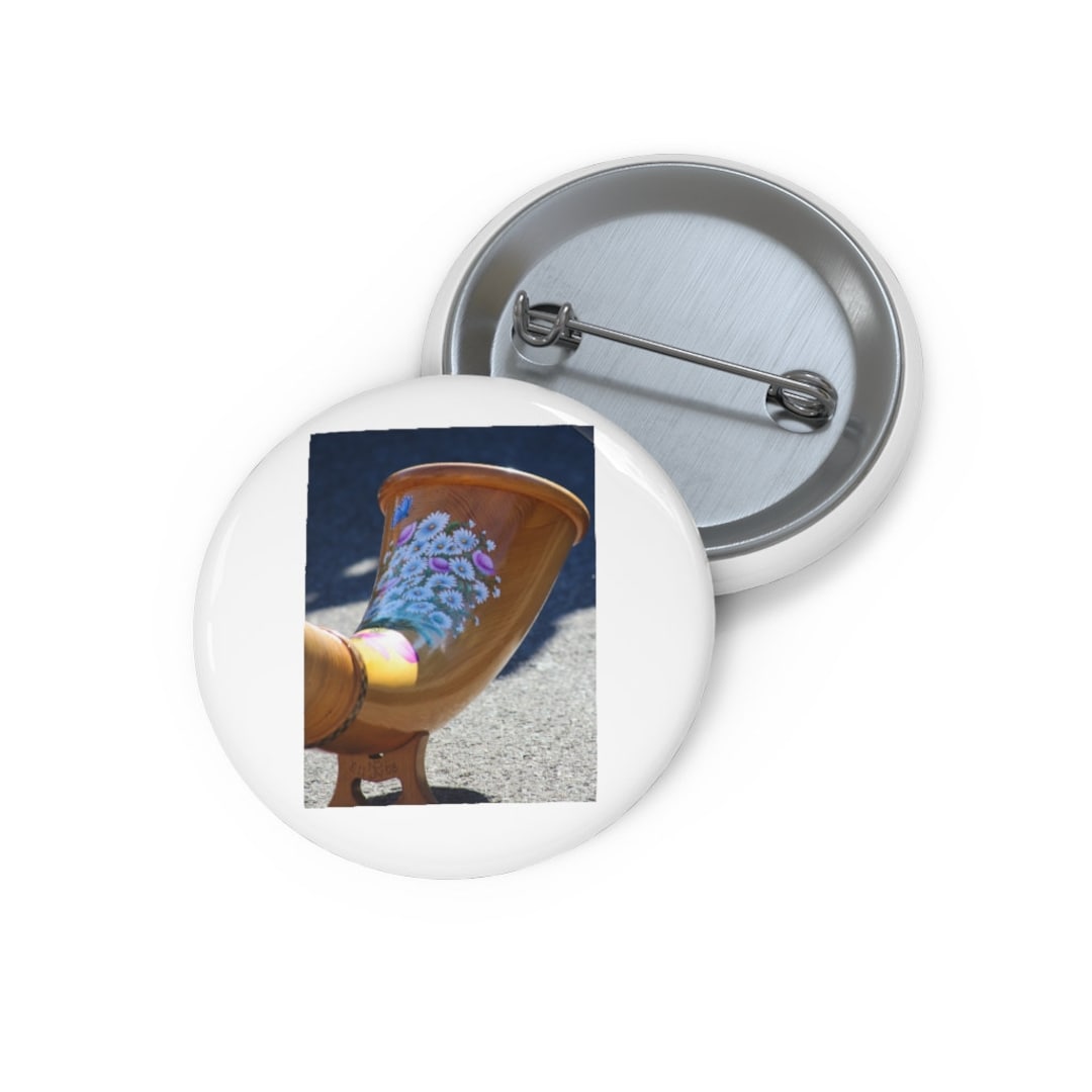 Swiss Alp Horn Pin, Swiss Alp Horn Button, Button Set, Lapel Pin, Hat ...