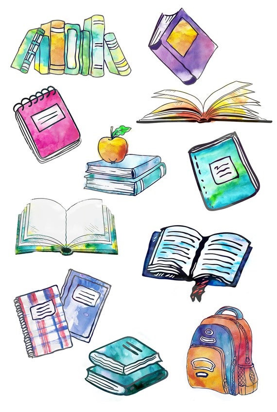 Back To School Clipart School Supply Clipart Clipart School | Etsy