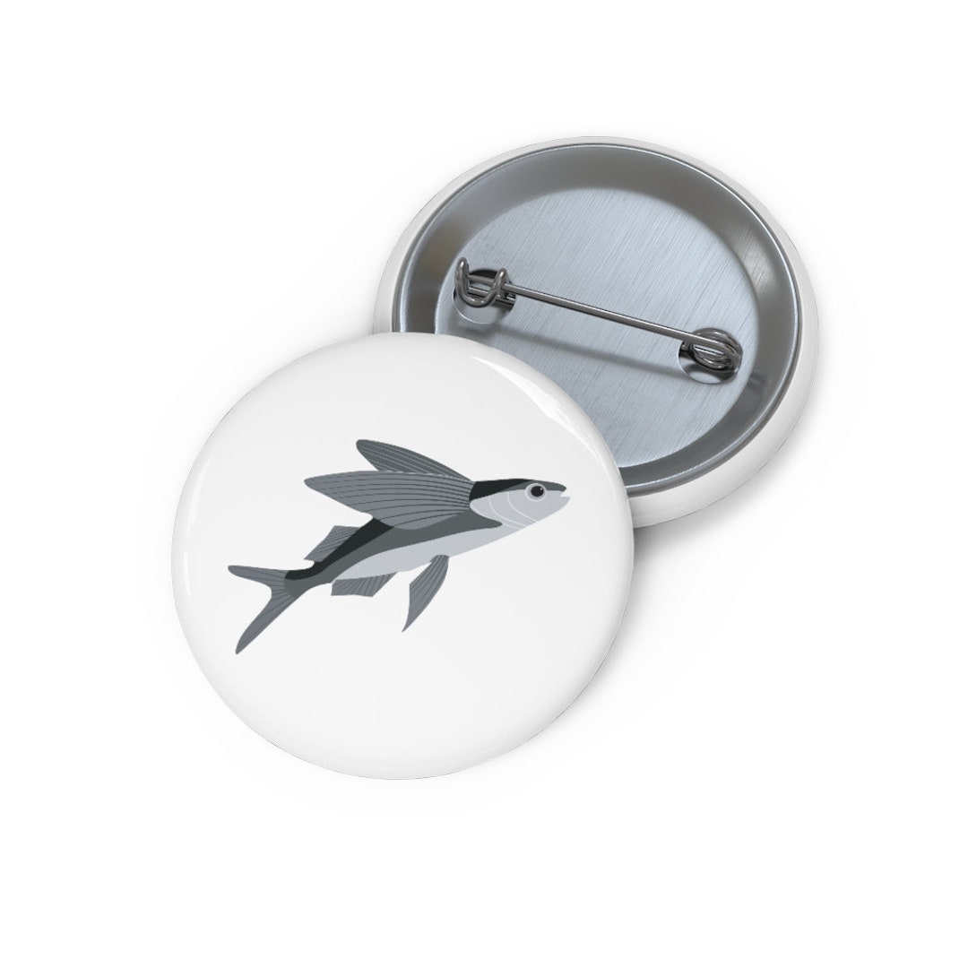 Flying Fish Pin, Flying Fish Button, Button Set, Lapel Pin, Hat Pin ...