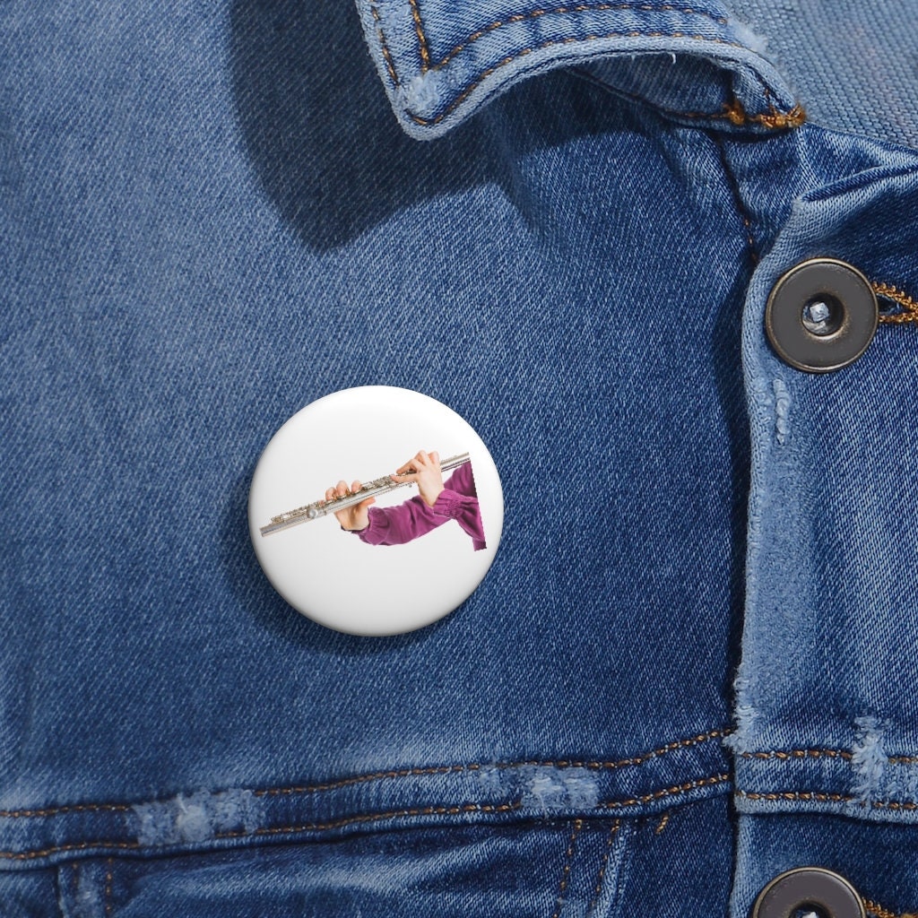 Transverse Flute Pin, Transverse Flute Button, Button Set, Lapel Pin ...