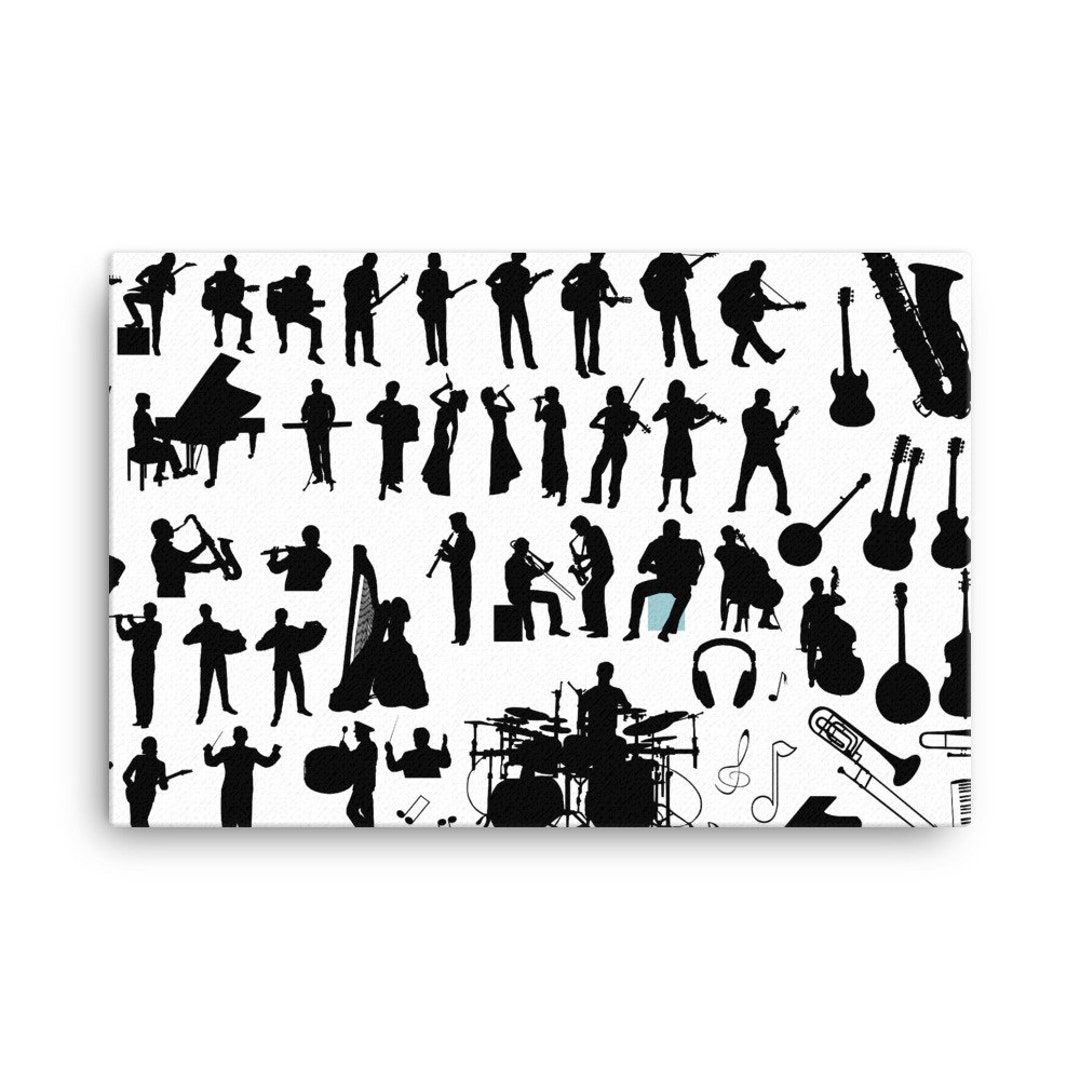 Music Canvas, Music Wall Canvas Print, Music Decor, Portrait, Wall Art ...