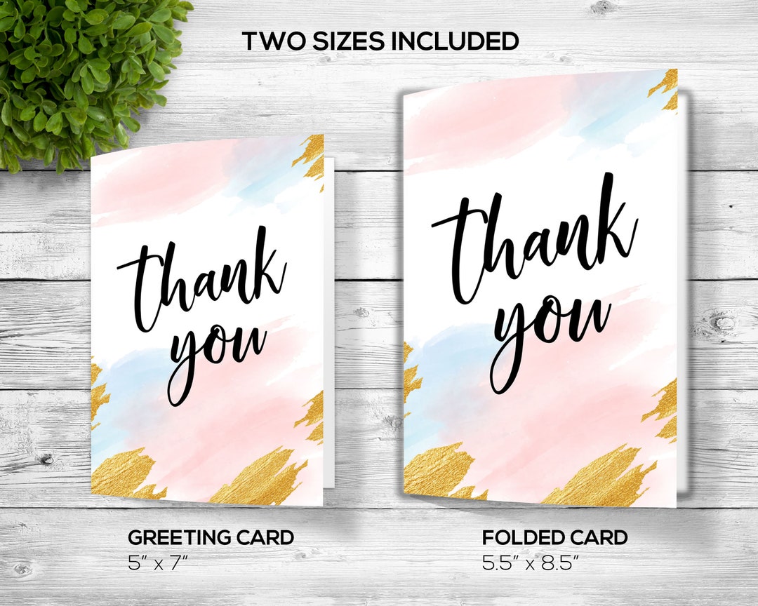 Colorful Thank You Card, Downloadable Thank You Card, Printable Thank ...