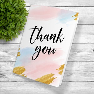 Colorful Thank You Card, Downloadable Thank You Card, Printable Thank ...
