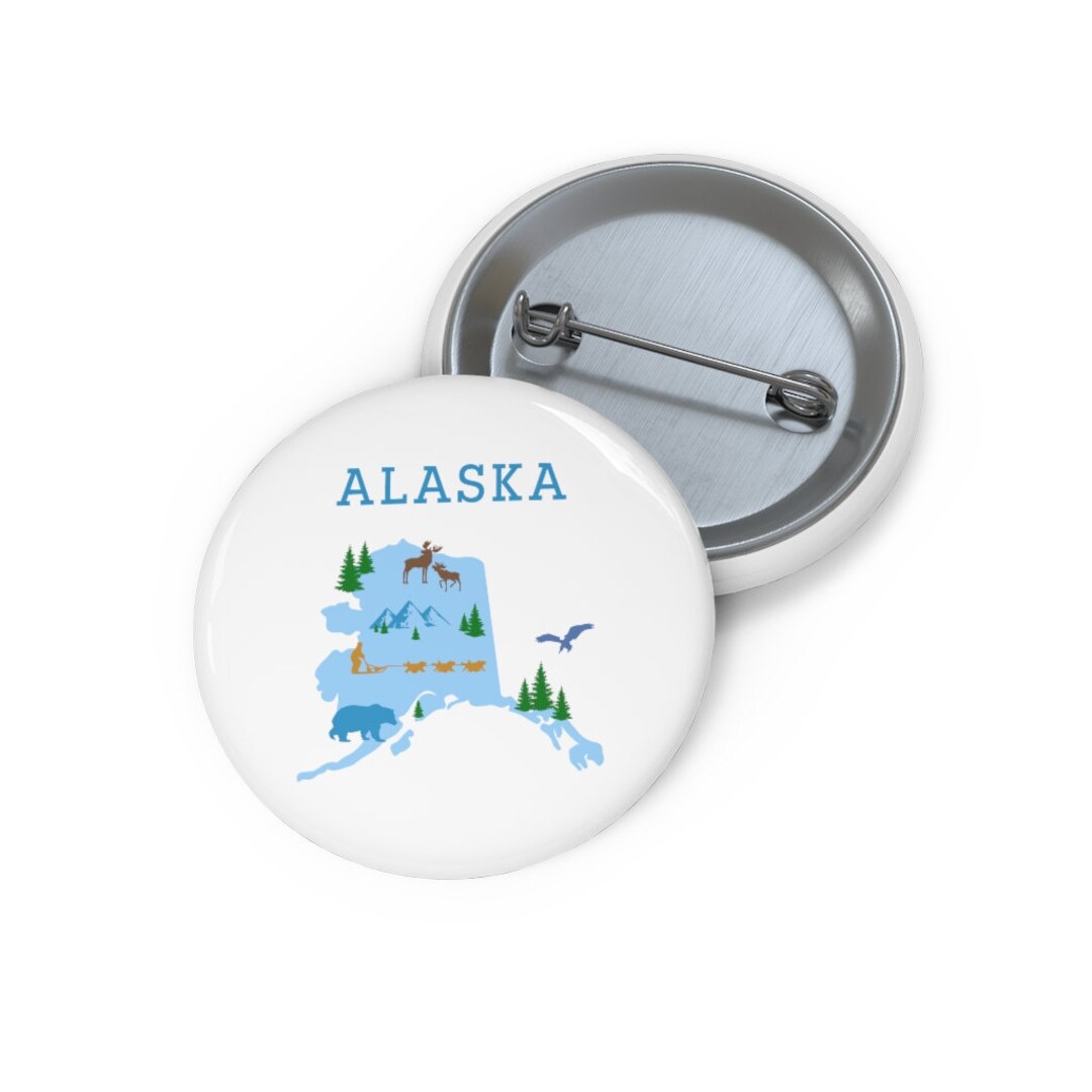 ALASKA Pin, ALASKA Button, Button Set, Lapel Pin, Hat Pin, Enamel Pins ...