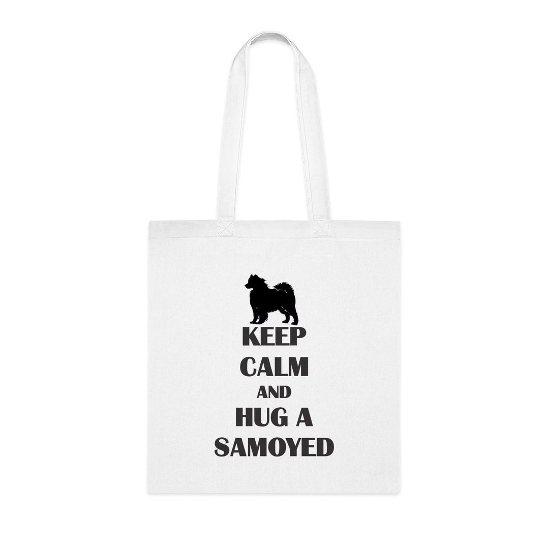 Hug A Samoyed Tote Bag, Funny Samoyed Tote Gift, Samoyed Shoulder Bag ...