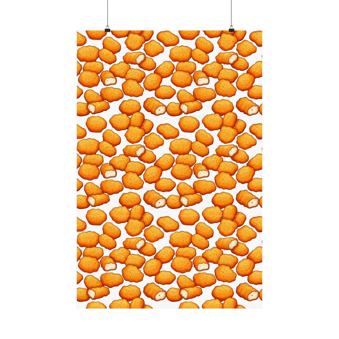 Chicken Nugget Poster Funny Chicken Nugget Wall Art Kitchen Decor Food ...
