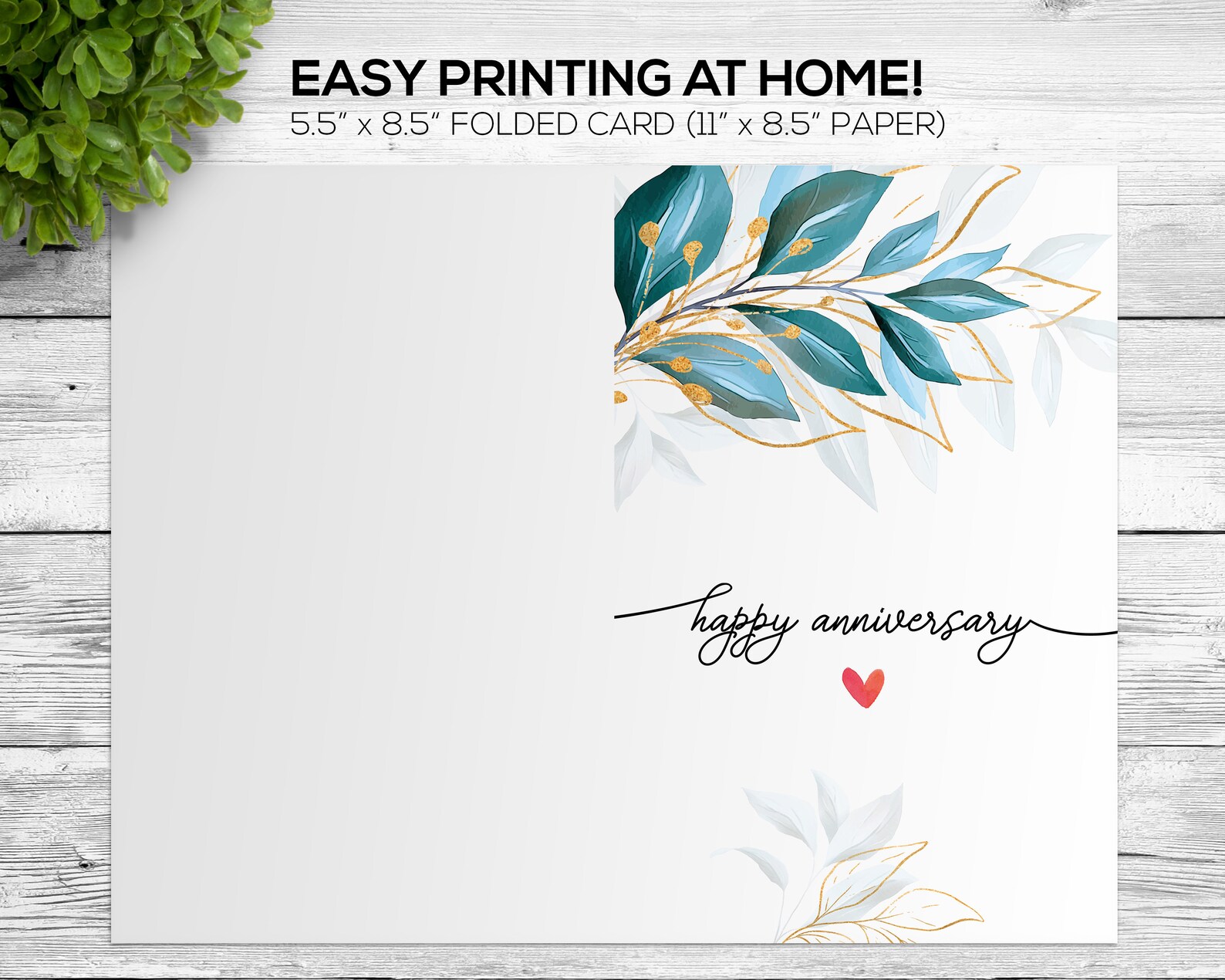 Printable Anniversary Card, Downloadable Anniversary Card, Anniversary ...