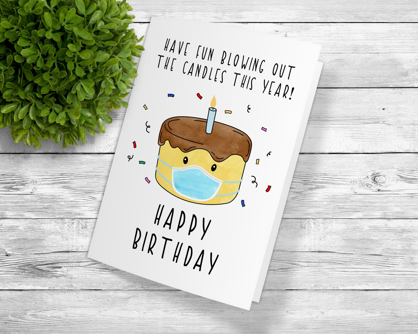Birthday Cake Card, Quarantine Birthday Card, Downloadable Birthday ...