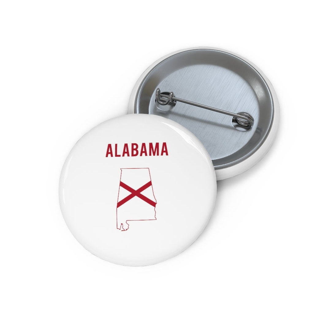 Alabama Pin, Alabama Button, Button Set, Lapel Pin, Hat Pin, Enamel ...