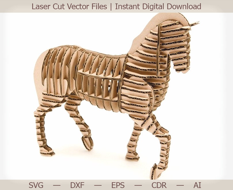 Horse. Vector model laser cut laser cut files laser cut | Etsy