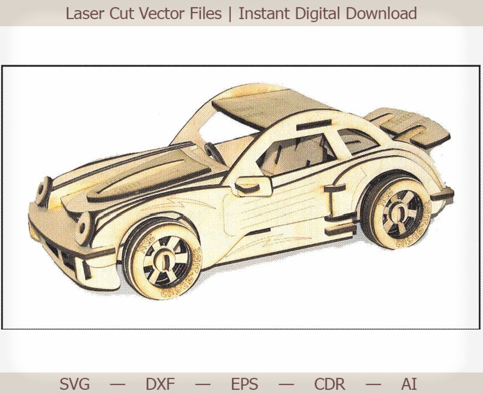 Racing Car. Laser Cut Vector Laser Cut Files Cnc Plans Cnc | Etsy