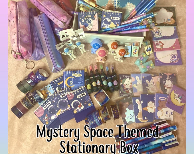 Mystery Space Themed Stationary Gift Set Box Grab Bag Cosmic Celestial ...