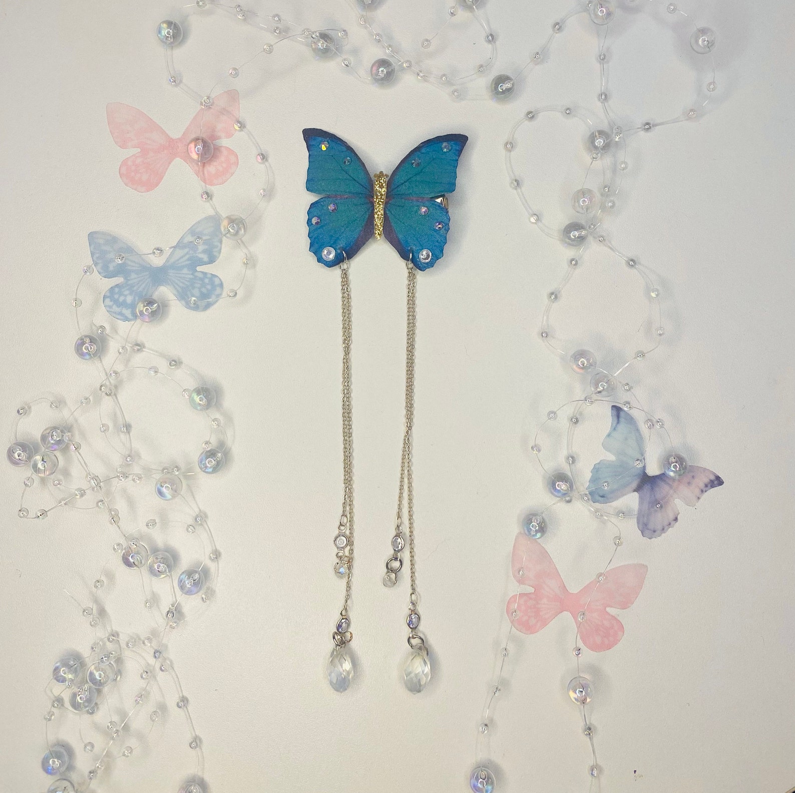Deep Blue Butterfly Hair Clip - Etsy