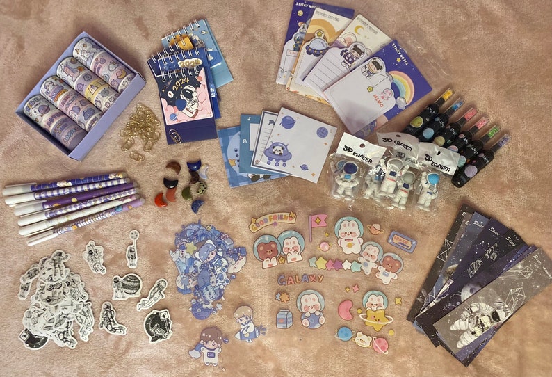 Mystery Space Themed Stationary Gift Set Box Grab Bag Cosmic - Etsy